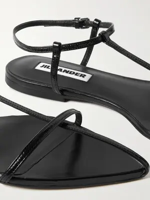 JIL SANDER Leather Point-toe Sandals - Black
