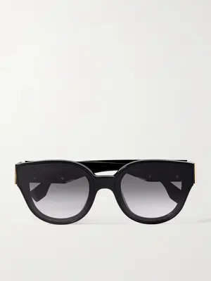 Fendi First D-frame Embellished Acetate Sunglasses - Black