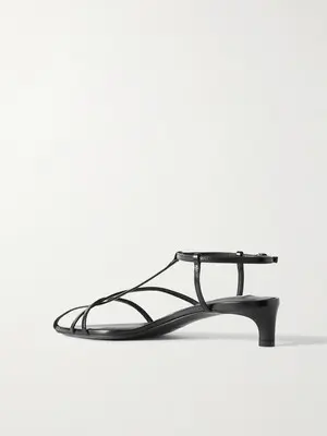 JIL SANDER Leather Strappy Sandals With Kitten Heel - Black