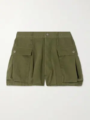 R13 Bubble Herringbone Cotton Shorts