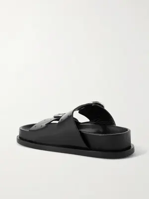 JIL SANDER Leather Slides With Buckled Straps