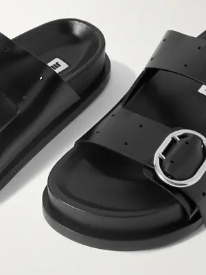 JIL SANDER Leather Slides With Buckled Straps