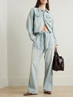 R13 Belted High-rise Wide-leg Jeans