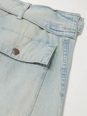 R13 Belted High-rise Wide-leg Jeans