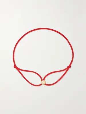 OCTAVIA ELIZABETH 18kt Recycled Gold Diamond Cord Bracelet - Red