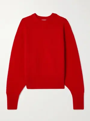Sasuphi Waffle-knit Merino Wool And Cashmere-blend Sweater - Red