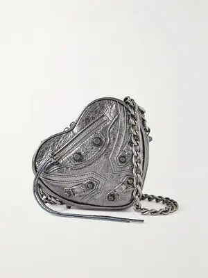 Balenciaga Le Cagole Heart Mini Shoulder Bag - Silver