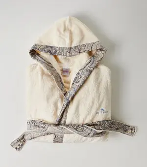 Etro Bloom Cotton Terry Bathrobe - Blue