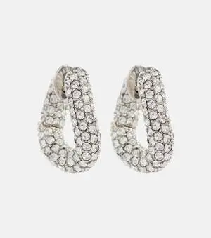 Balenciaga Crystal-embellished Pendant Earrings - Silver