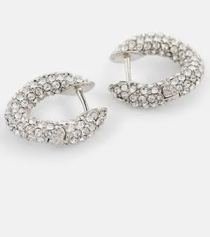 Balenciaga Crystal Embellished Hoop Earrings