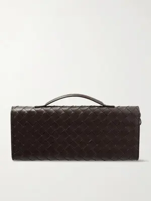 Bottega Veneta Andiamo Long Intrecciato Leather Clutch - Brown