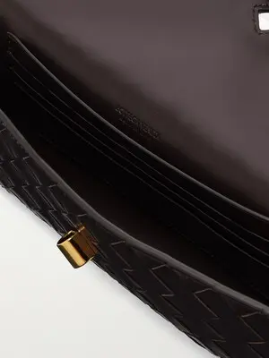 Bottega Veneta Andiamo Long Intrecciato Leather Clutch - Brown