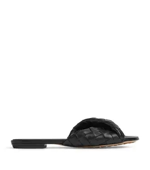 Bottega Veneta Lambskin Intrecciato Mules - Black