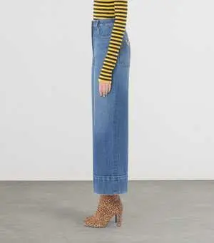 Valentino Garavani Wide-leg Jeans With Vlogo Detail