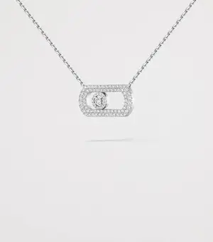 Messika So Move White Gold And Diamond Pavé Necklace