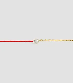 REDLINE Yellow Gold And Diamond Absolu Thread Bracelet - Red