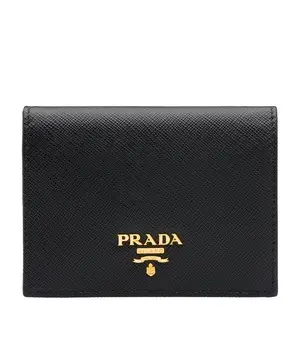 Prada Small Saffiano Leather Bifold Wallet - Black