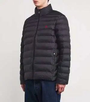 Polo Ralph Lauren Quilted Down Puffer Jacket With Embroidered Pony Logo - Black