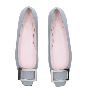 ROGER VIVIER Patent Leather Trompette Ballet Flats - Grey