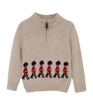 Trotters Marching Guardsman Half-zip Sweater - Beige