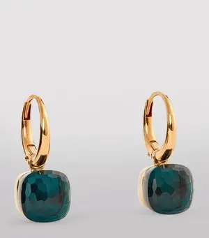 Pomellato Rose Gold And Topaz Petit Nudo Drop Earrings