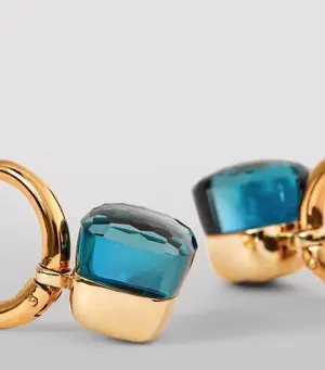 Pomellato Rose Gold And Topaz Petit Nudo Drop Earrings