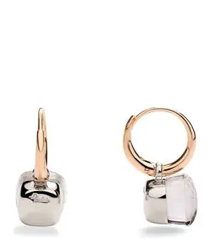 Pomellato Rose Gold And Topaz Drop Earrings - White