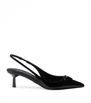 Prada Prada Patent Leather Slingback Pumps Black