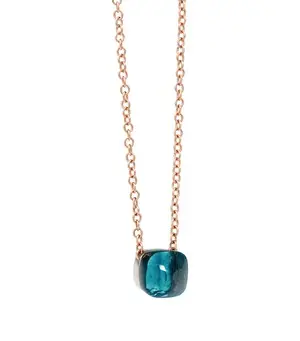 Pomellato 18k Rose Gold Mixed Topaz Necklace - Blue