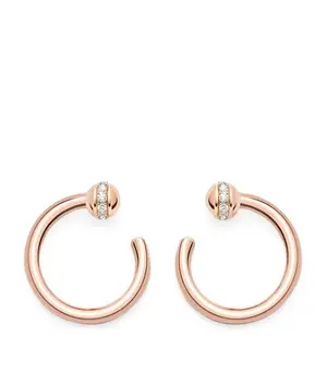 PIAGET Rose And Diamond Possession Hoop Earrings - Gold
