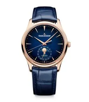 JAEGER-LECOULTRE Rose Gold Master Ultra Thin Moon Automatic Watch - Blue