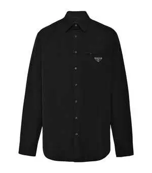 Prada Cotton Triangle Shirt - Black