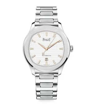 PIAGET Stainless Steel And Diamond Polo Date Watch - Silver
