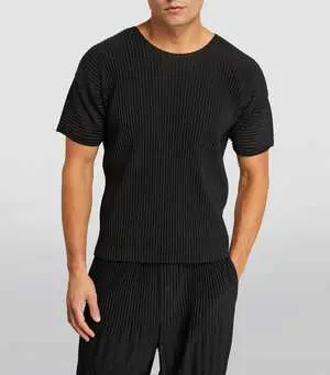 Issey Miyake Pleated T-shirt - Black