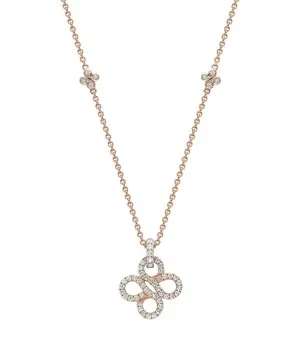 BOODLES Rose Gold, Platinum And Diamond Be Pendant Necklace - Silver