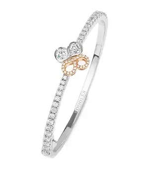 BOODLES Platinum, Rose Gold And Diamond Bangle - Silver