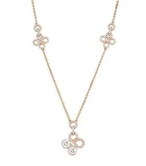 BOODLES Rose Gold, Platinum, And Diamond Necklace - Silver