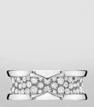 BVLGARI B.zero1 Diamond Band Ring - Silver