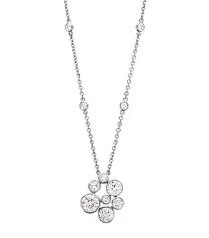 BOODLES Platinum And Diamond "raindance" Large Cluster Pendant - Silver