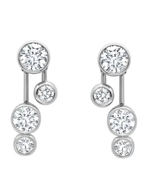 BOODLES Platinum And Diamond Detachable Drop Earrings - Silver