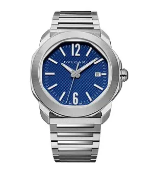 BVLGARI Bvlgari Octo Roma Automatic Watch In Stainless Steel Blue