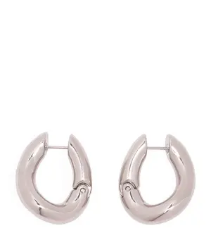 Balenciaga Hoop Earrings - Silver