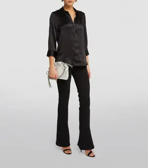 L'Agence Dani Silk Blouse - Black