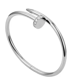 Cartier White Gold And Diamond Juste Un Clou Bracelet - Silver