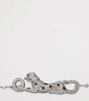 Cartier Panthère De White Gold Diamond And Emerald Bracelet