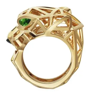 Cartier Panthère De Ring In 18k Yellow With Garnet And Onyx