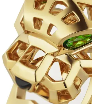 Cartier Panthère De Ring In 18k Yellow With Garnet And Onyx