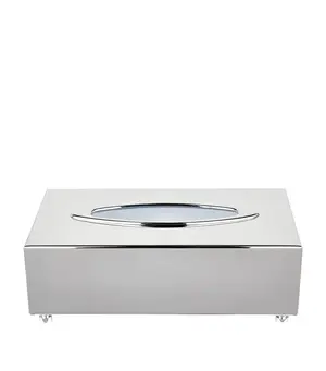ZODIAC Rectangular Chrome Tissue Box - Silver