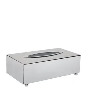 ZODIAC Rectangular Chrome Tissue Box - Silver