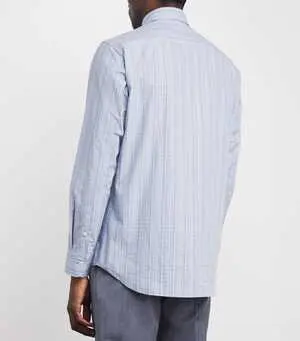 Brioni Cotton Check Shirt - Blue